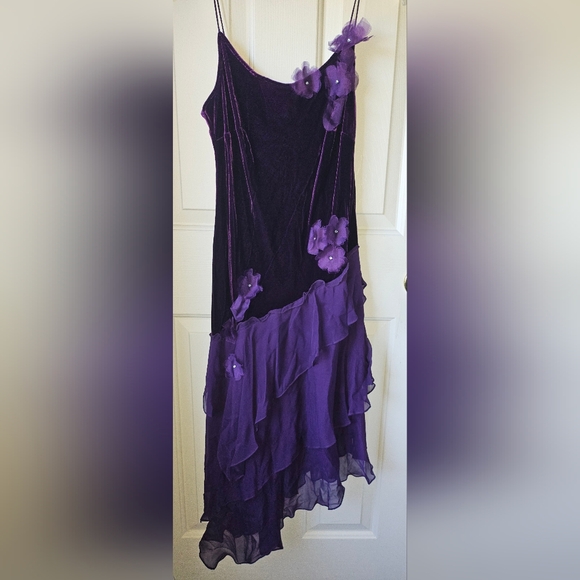 Robbie Bee | Dresses | Robbie Bee Deep Purple Velvet And Silk Dress ...